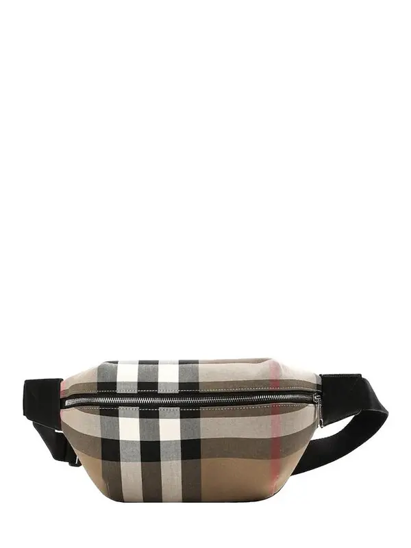 Burberry Check Canvas Bumbag - Taupe Brown