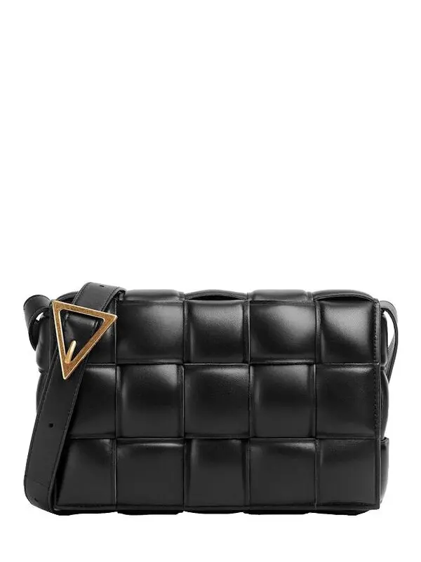 Bottega Veneta Padded Intreccio Cassette Crossbody Bag - Black