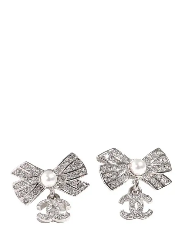 Chanel Bow Tie Earring - Silver (ab8004)