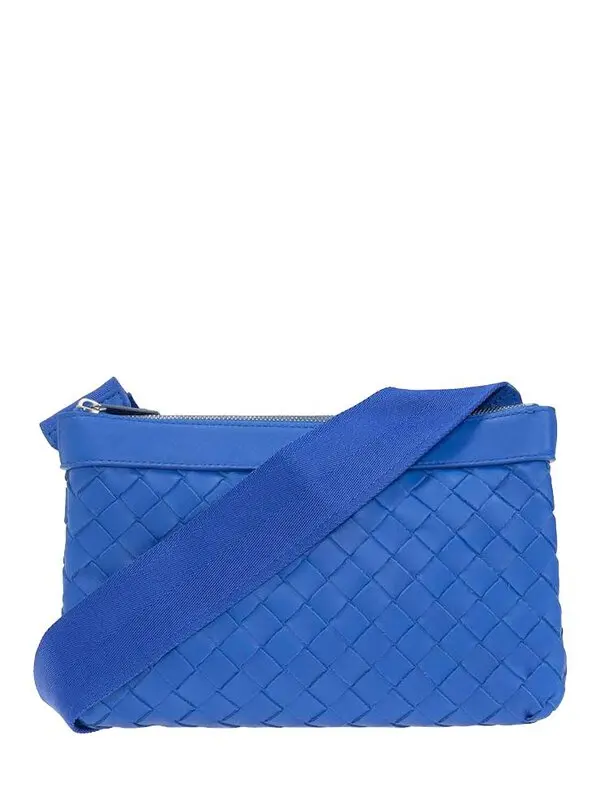 Bottega Veneta Intrecciato Duo Crossbody - Cobalt Blue