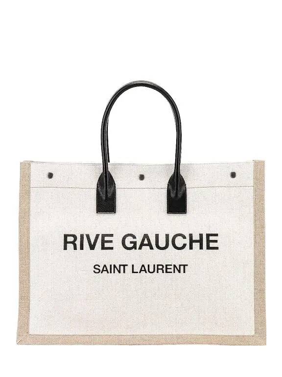 Saint Laurent Noe Tote Rive Gauche - White/black
