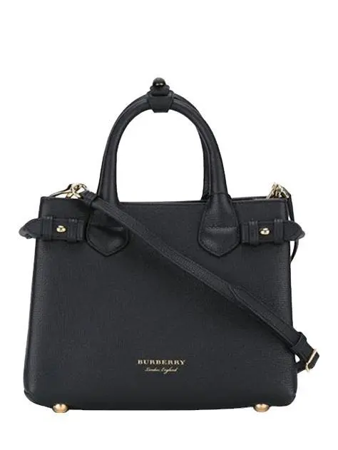 Burberry House Check Banner Small Tote - Black