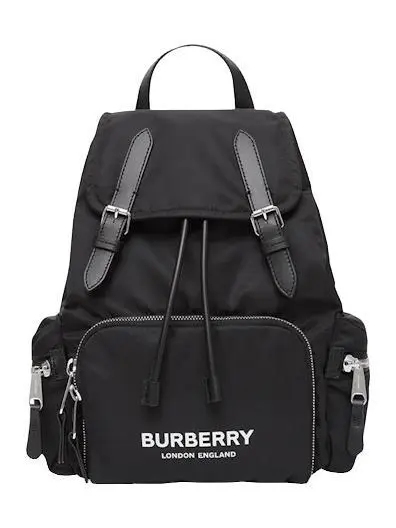 Burberry Logo Print Econyl Nylon Backpack - Black