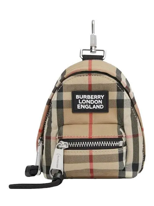 Burberry Backpack Charm In Vintage Check - Archive Beige