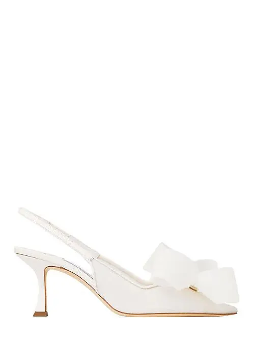 JIMMY CHOO Pointed-toe Mesh Slingback Pumps - Ivory/ivory