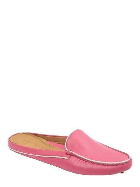 PATRICIA GREEN Jill Piped Mule - Hot Pink/ White Leather