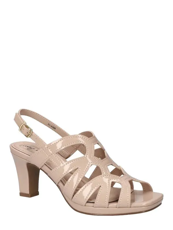 EASY WORKS BY EASY STREET Jetty Slingback Sandals - Nude Patent