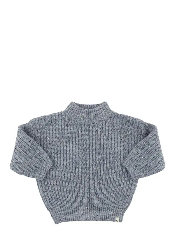 OH BABY! Speckle Knit Grandpa Pullover - Ocean