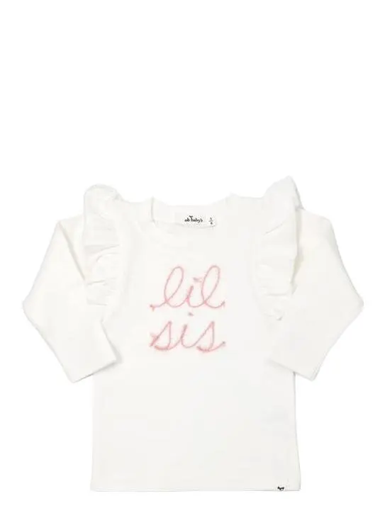 OH BABY! Lil Sis Long Sleeve Tee - Cream