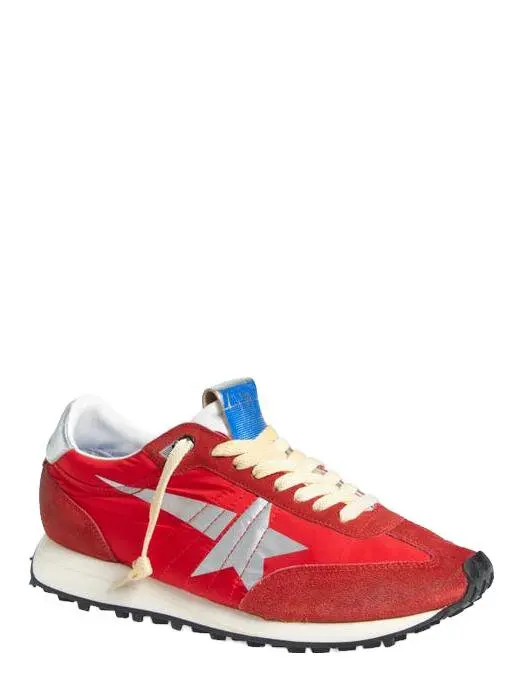GOLDEN GOOSE Running Sole Sneaker - Red/ Silver