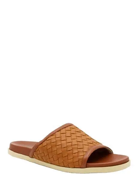AMALFI BY RANGONI Barca Leather Slide Sandal - Cuoio Stuoia Dama