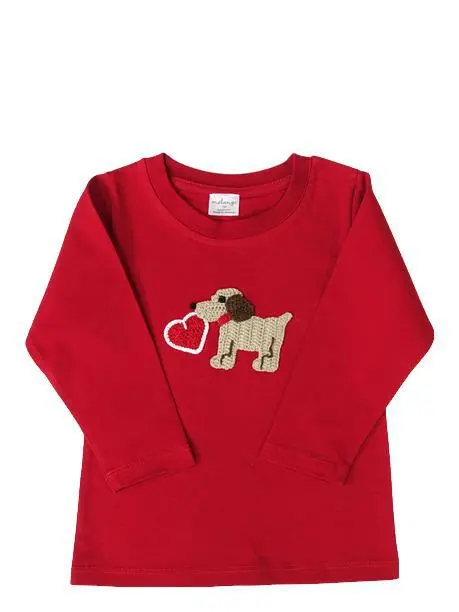 MELANGE COLLECTION Puppy T-shirt - Red