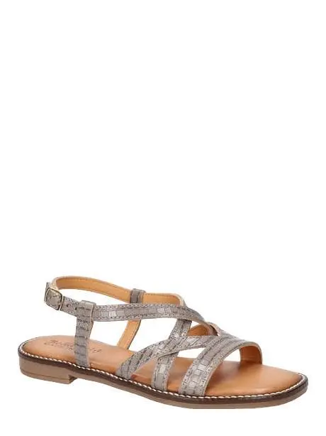 BELLA VITA Tya Strappy Sandal - Grey Croco Italian Leather