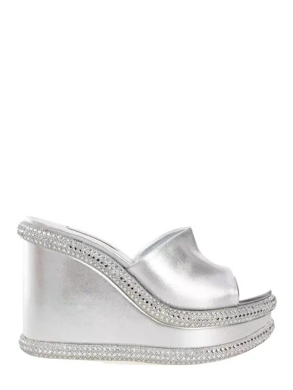 Casadei 80mm Jasmine Wedges - Silver