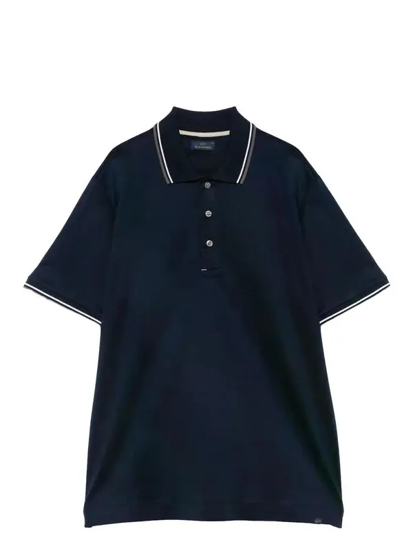 Paul & Shark Stripe-trim Polo Shirt - Blue