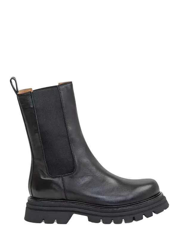 ENNEQUADRO Leather Chelsea Boots - Black