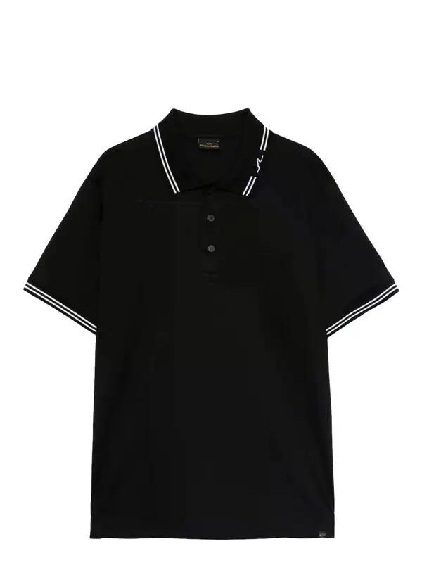 Paul & Shark Stripe-trim Polo Shirt - Black