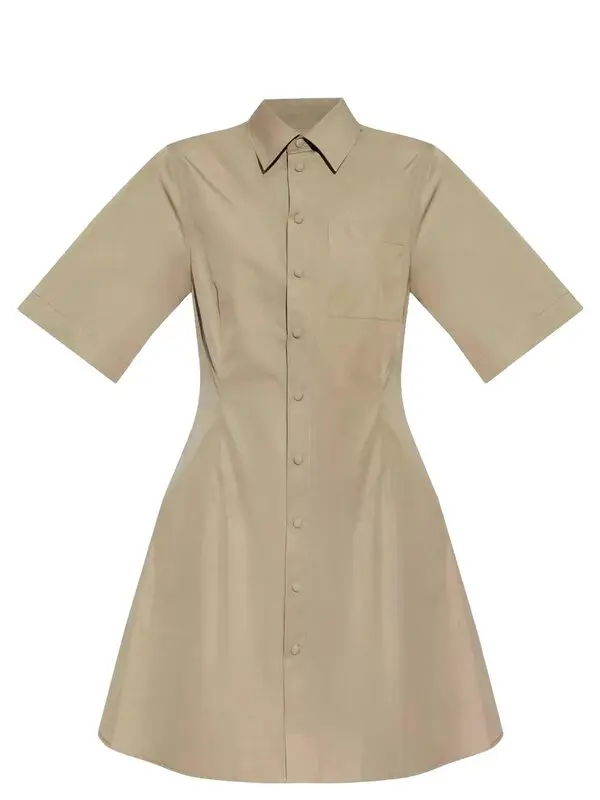 Ami Cotton Shirt Dress - Neutrals