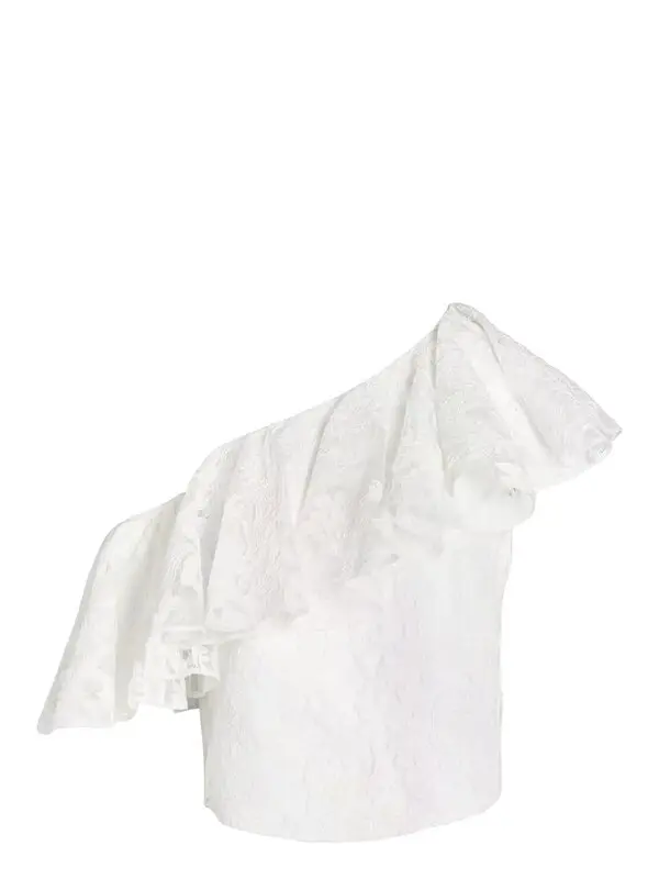Giambattista Valli One-shoulder Lace Blouse - White