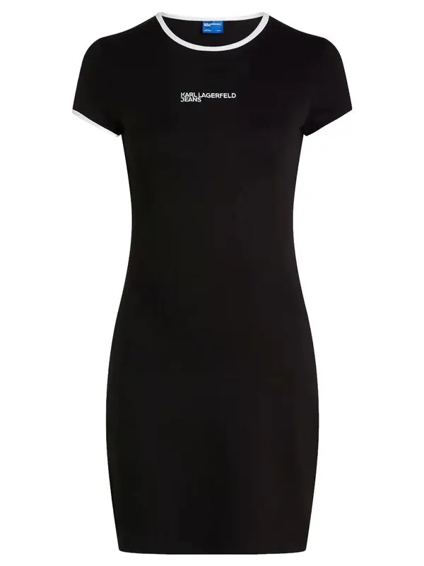 Karl Lagerfeld Logo-embroidered Dress - Black