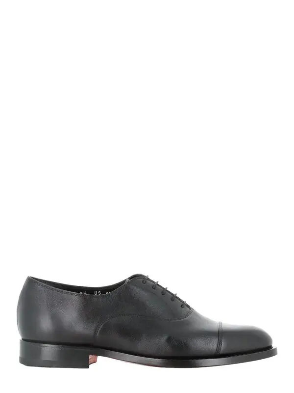 Santoni Leather Oxford Shoes - Black
