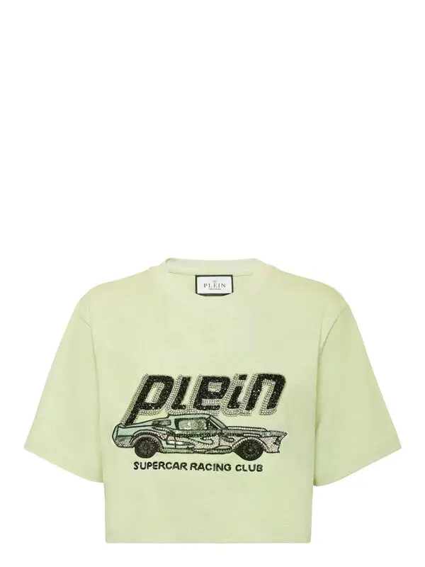 Philipp Plein Car Cropped T-shirt - Green