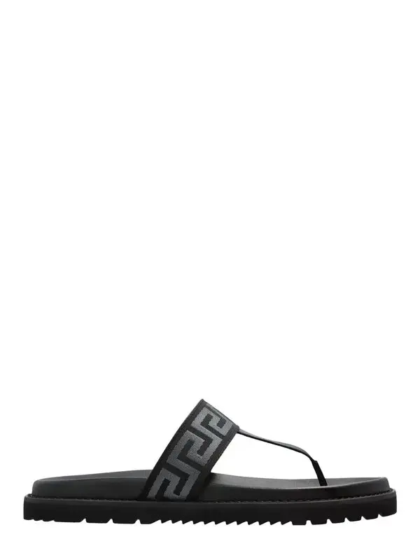 Versace Greca Flip Flops - Black