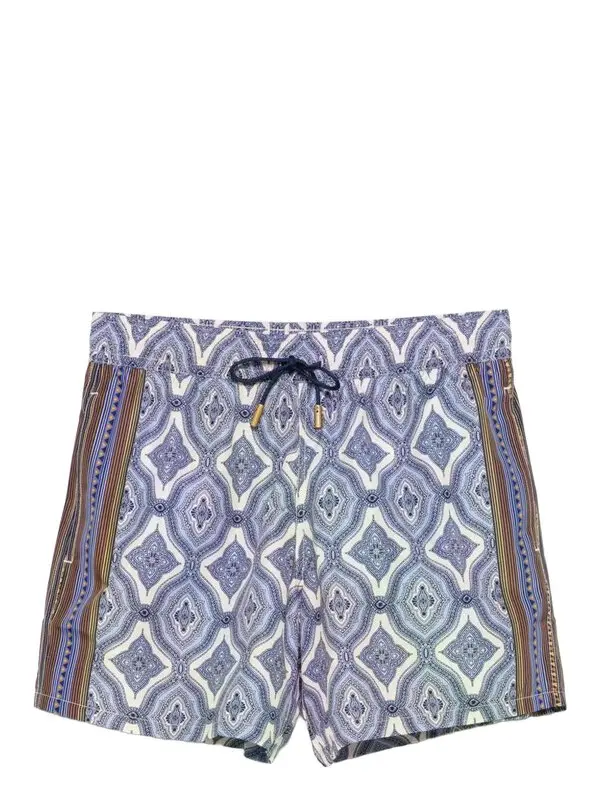 Etro Geometric-print Swim Shorts - Blue