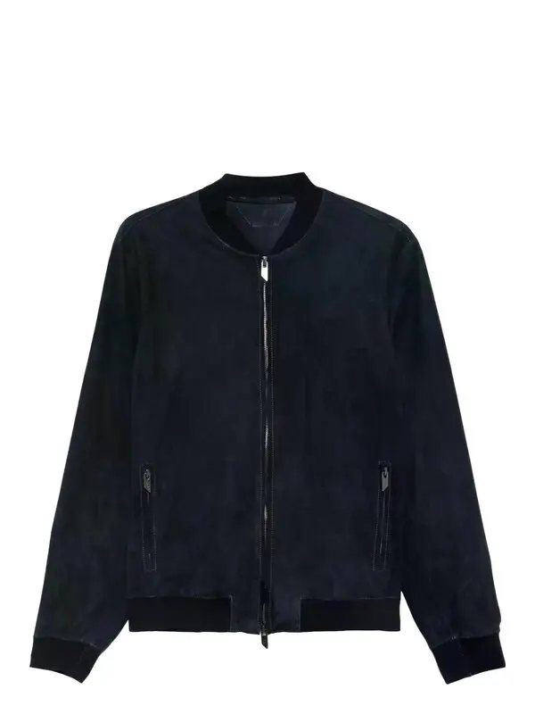 SALVATORE SANTORO Suede Bomber Jacket - Blue