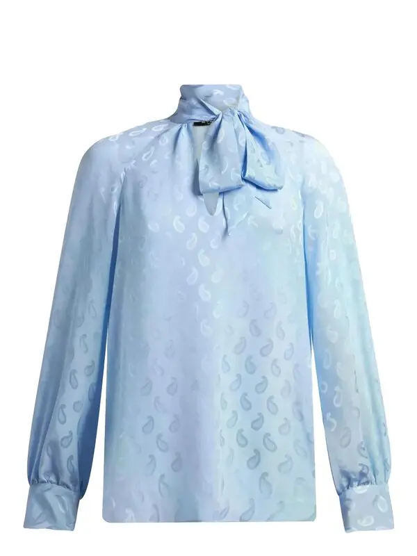 Etro Paisley-jacquard Silk Blouse - Blue