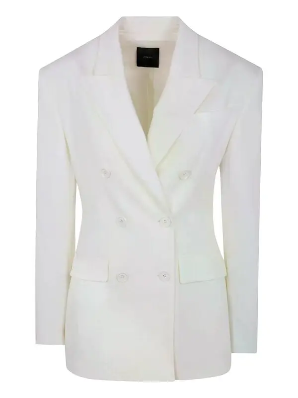 Pinko Double-breasted Blazer - White