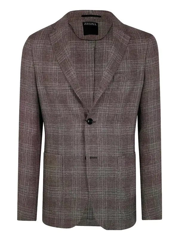 Zegna Check-pattern Blazer - Brown