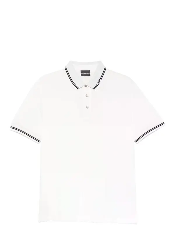 Emporio Armani Logo-detailed Polo Shirt - White