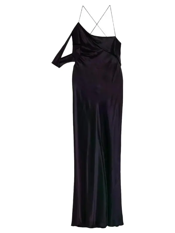 Michelle Mason Asymmetric Silk Gown - Purple