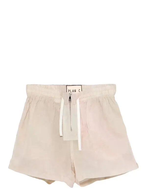 Plan C Cotton Organza Shorts - Neutrals