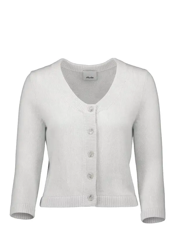 ALLUDE Cashmere Cardigan - White