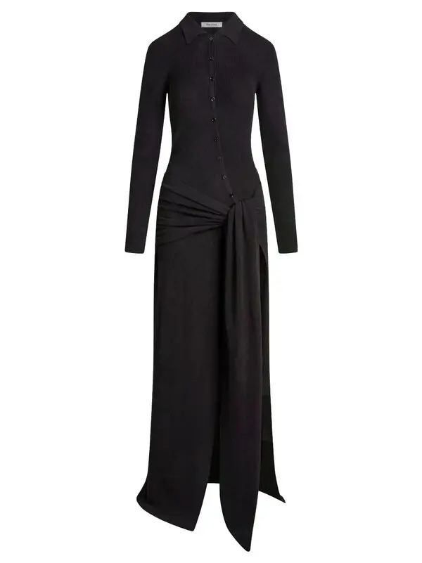 AYA MUSE Draped-detail Maxi Dress - Black