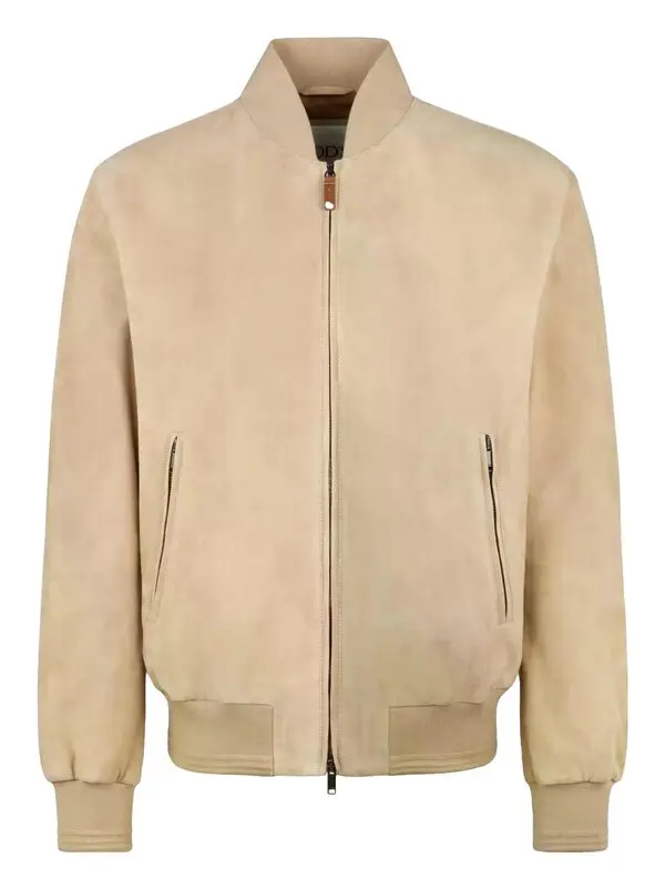 TOD'S Suede Bomber Jacket - Neutrals