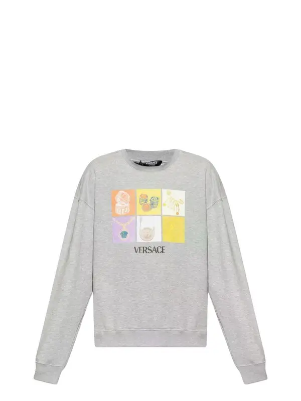 Versace Graphic-print Sweatshirt - Grey