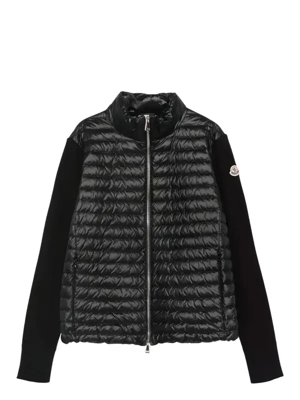 Moncler Knitted-sleeve Padded Jacket - Black