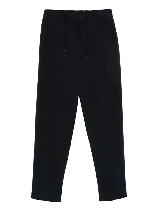 Giorgio Armani Pleat-detailing Linen Trousers - Blue
