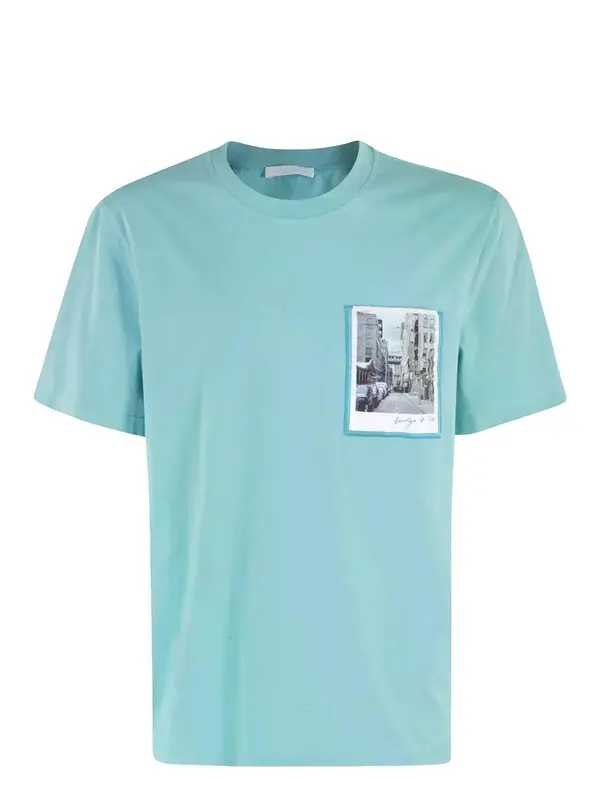 Helmut Lang Graphic-print Cotton T-shirt - Blue