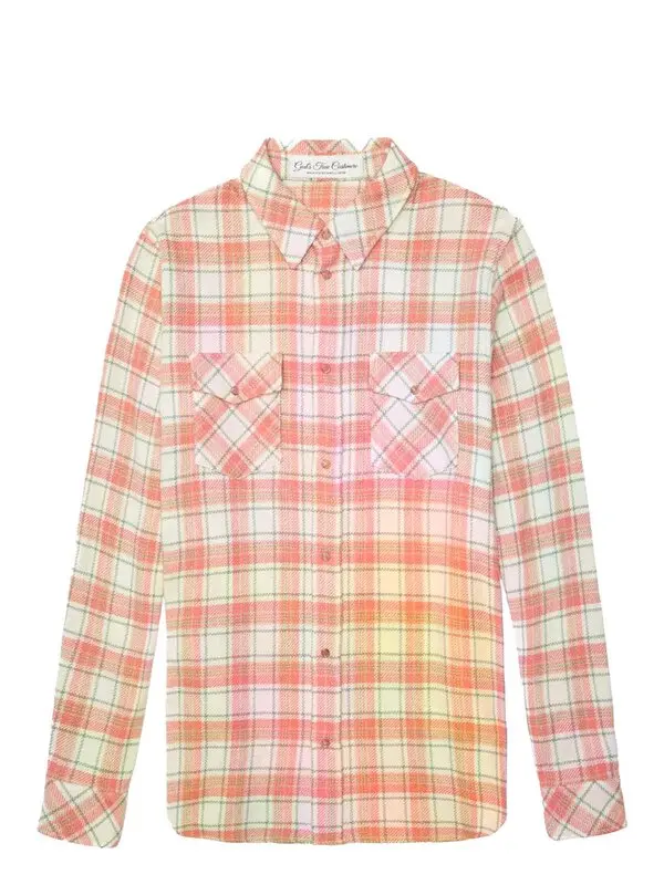 GOD'S TRUE CASHMERE Check-print Cashmere Overshirt - Orange