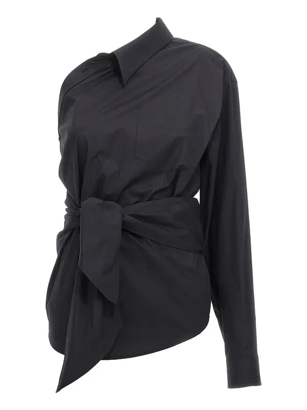 Moschino One Shoulder Shirt - Black