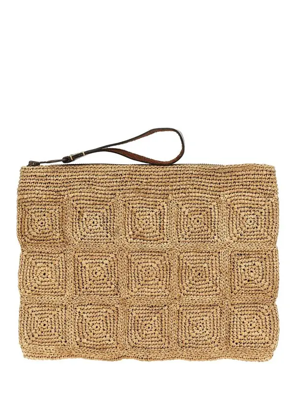 IBELIV Tanala Raffia Clutch - Beige