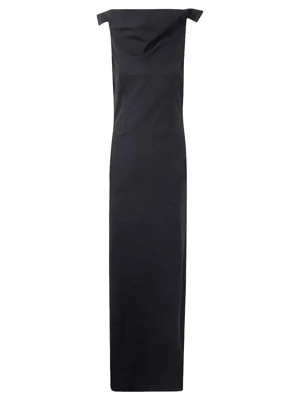 Jean Paul Gaultier Flocked Marinière Long Dress - Black