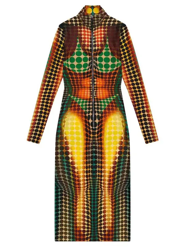 Jean Paul Gaultier Printed Dress - Yellow/red