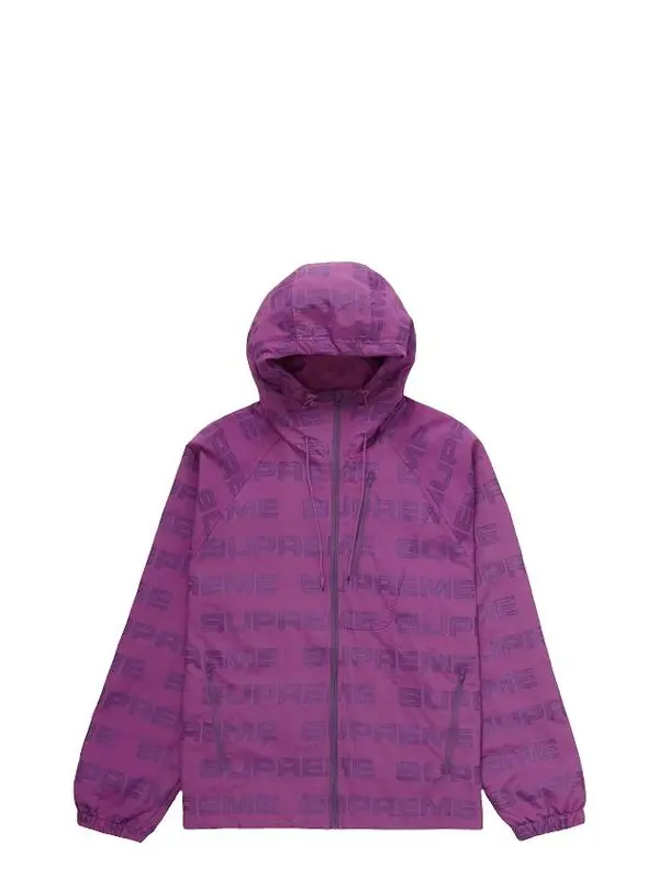 Supreme Logo Ripstop Hooded Track Jacket - Purple