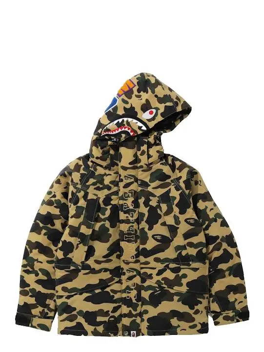 BAPE 1st Camo Shark Snowboard Down Jacket - Yellow