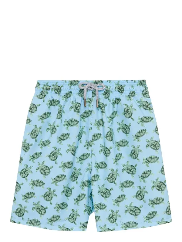Trotters Daddy & Me Turtle Swim Shorts - Blue